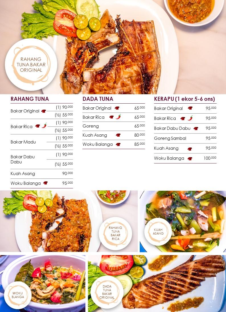Menu at BALANGA dapur manado restaurant, South Jakarta