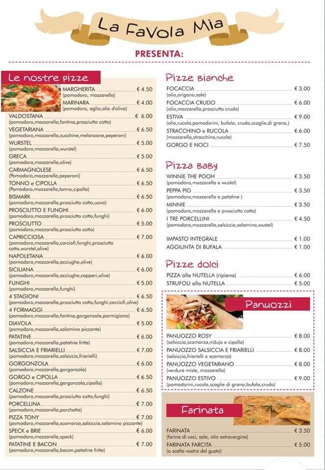 Speisekarte von La favola mia pub & Bar, Carmagnola