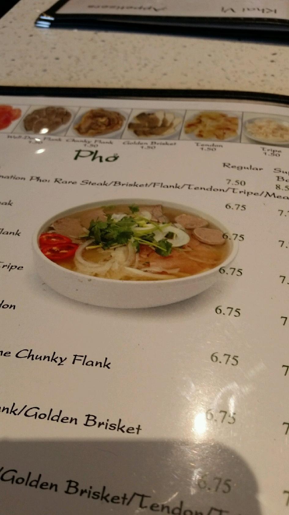 Menu at Pho Super Bowl Alhambra restaurant, Alhambra