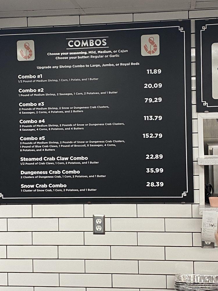 Menu at Southern Shells restaurant, Grand Bay