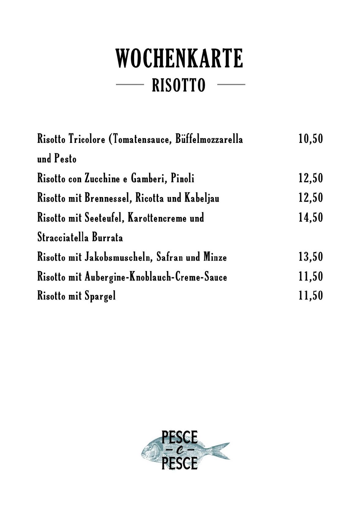 Speisekarte von The Pasta Club, Hamburg