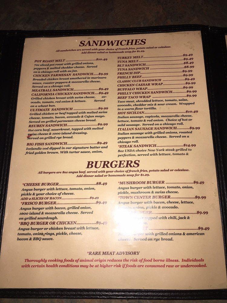 Menu at Town Center Lounge II pub & bar, North Las Vegas, W Cheyenne Ave