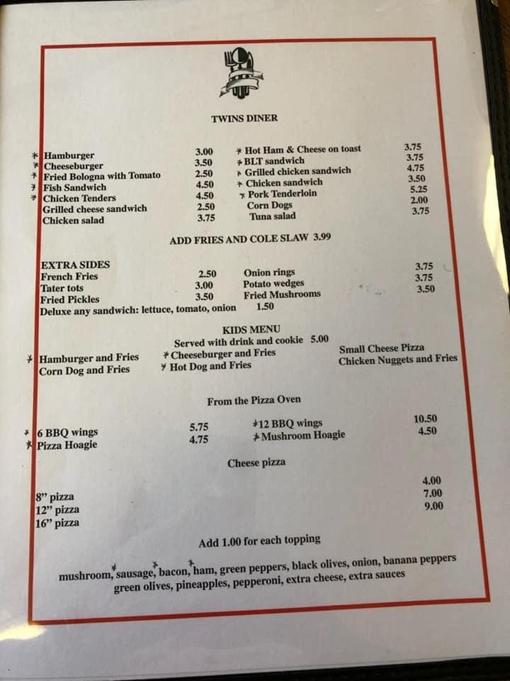 Menu at Ripley Twin Dinner restaurant, Ripley