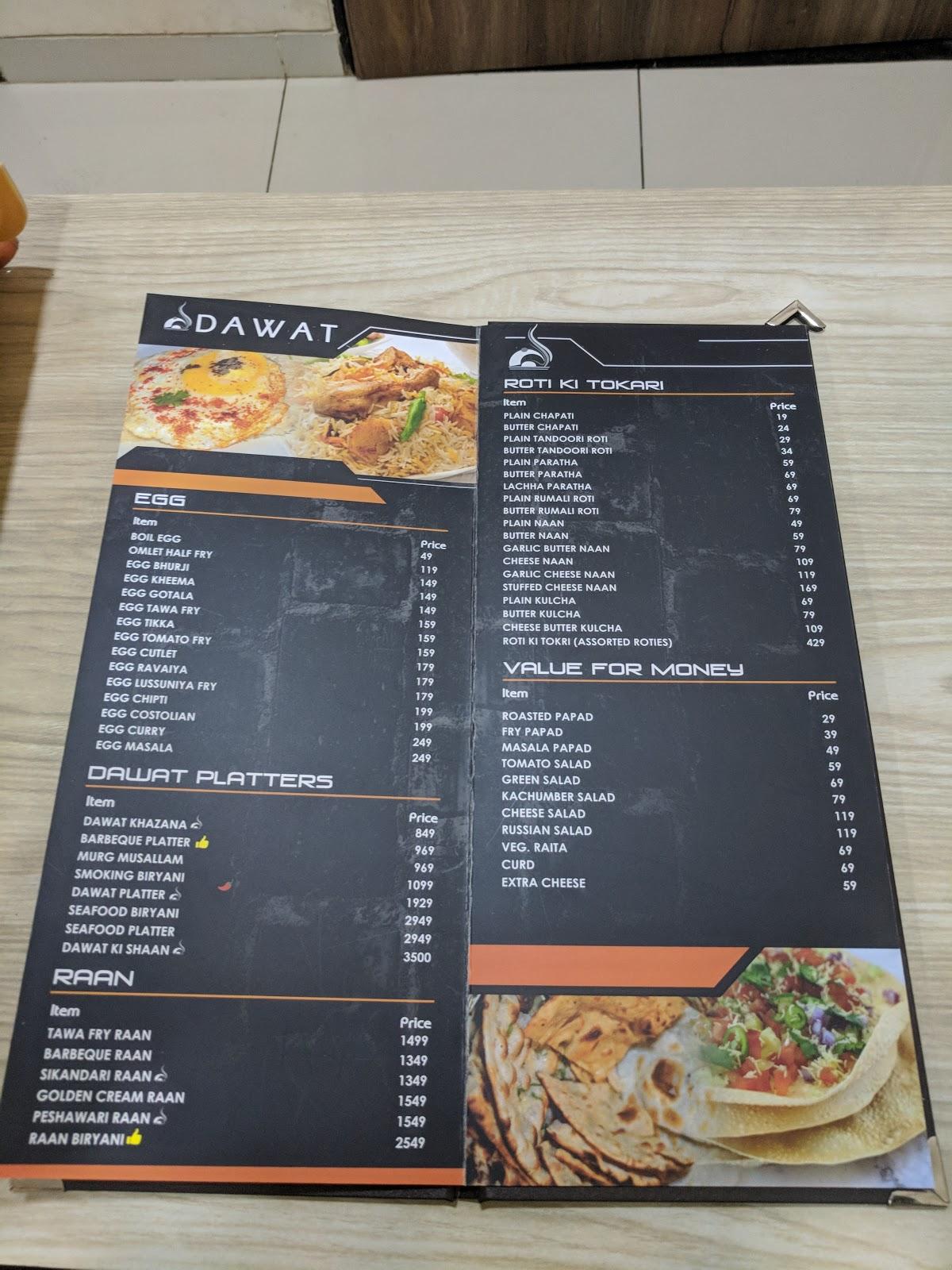 Menu at Dawat Food Resort, Vadodara