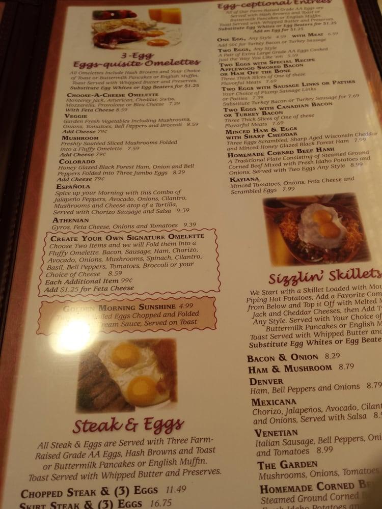 Menu at Dino's Cafe, Bloomingdale