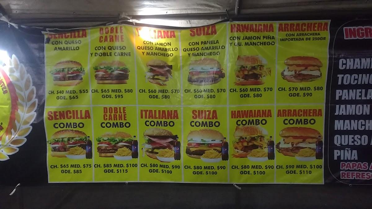 Menu at Hamburguesas gigantes "el chaparrón" restaurant, Zapopan