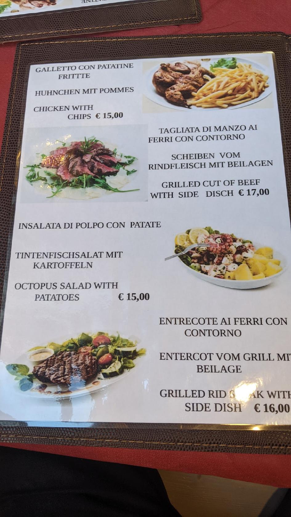 Menu da Bar Spaghetteria Da Titano Di Fort Enea, Limone Sul Garda