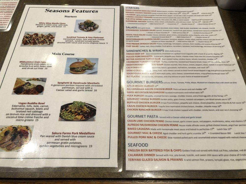 Menu at The Coquitlam Grill restaurant, Coquitlam