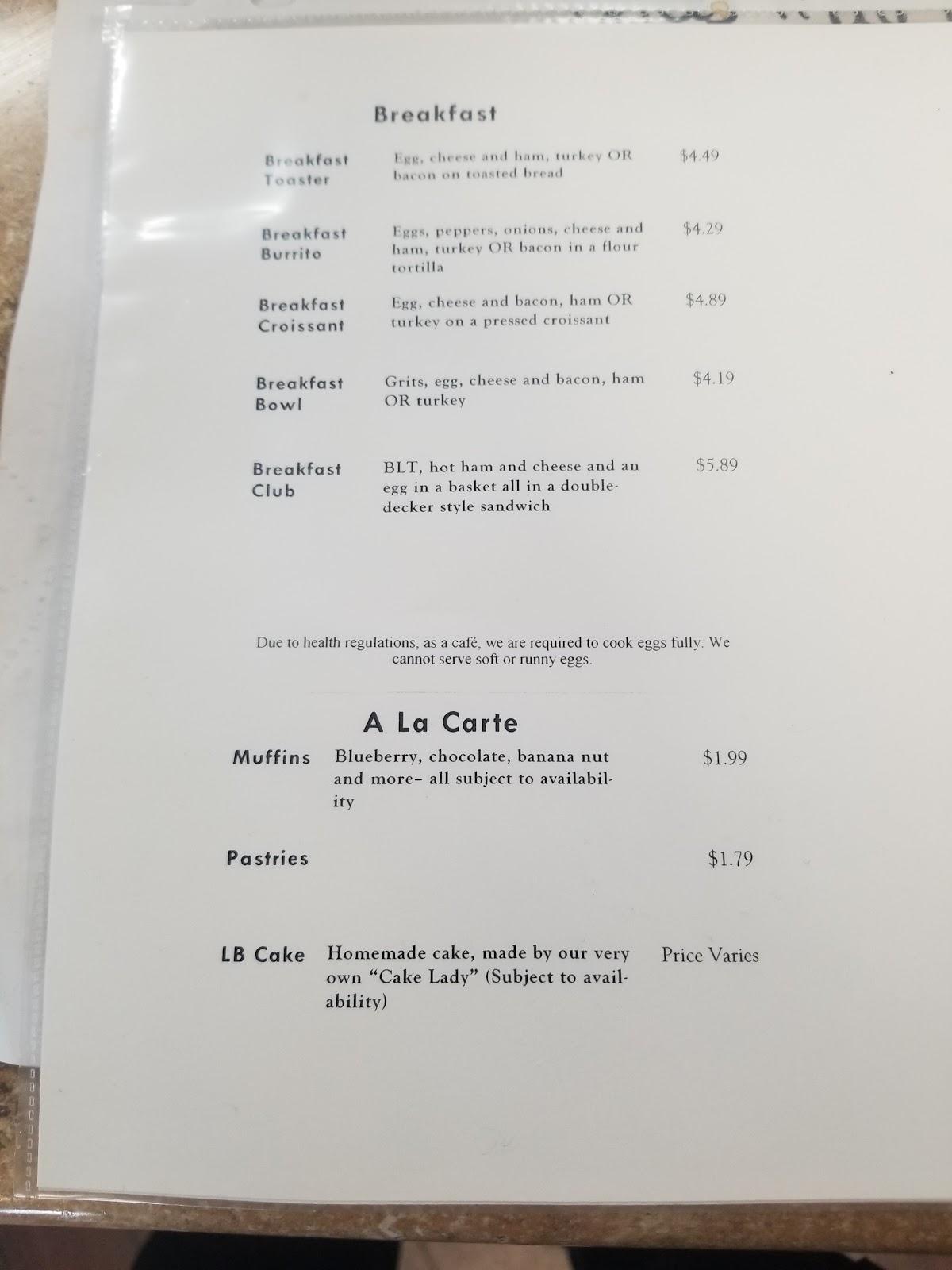 Menu at The ParkSide Café & Coffee cafe, Perry