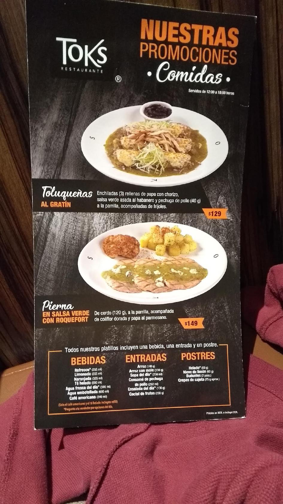 Carta del restaurante Toks Plaza Altacia, Leon