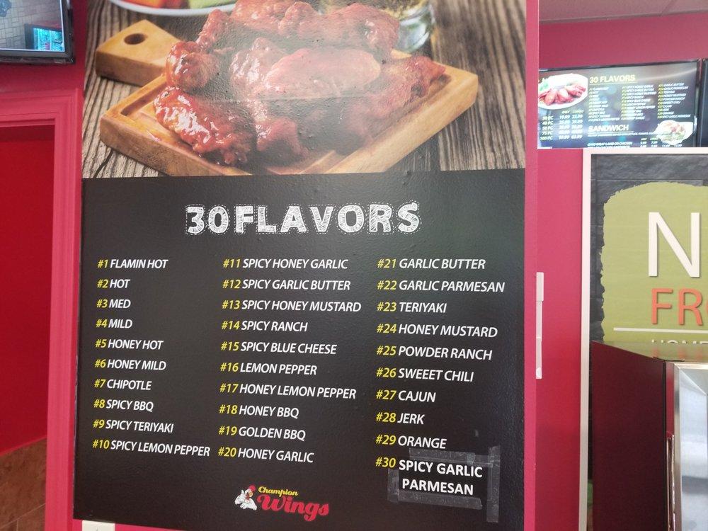 Menu at Touchdown Wings at Duluth restaurant, Duluth