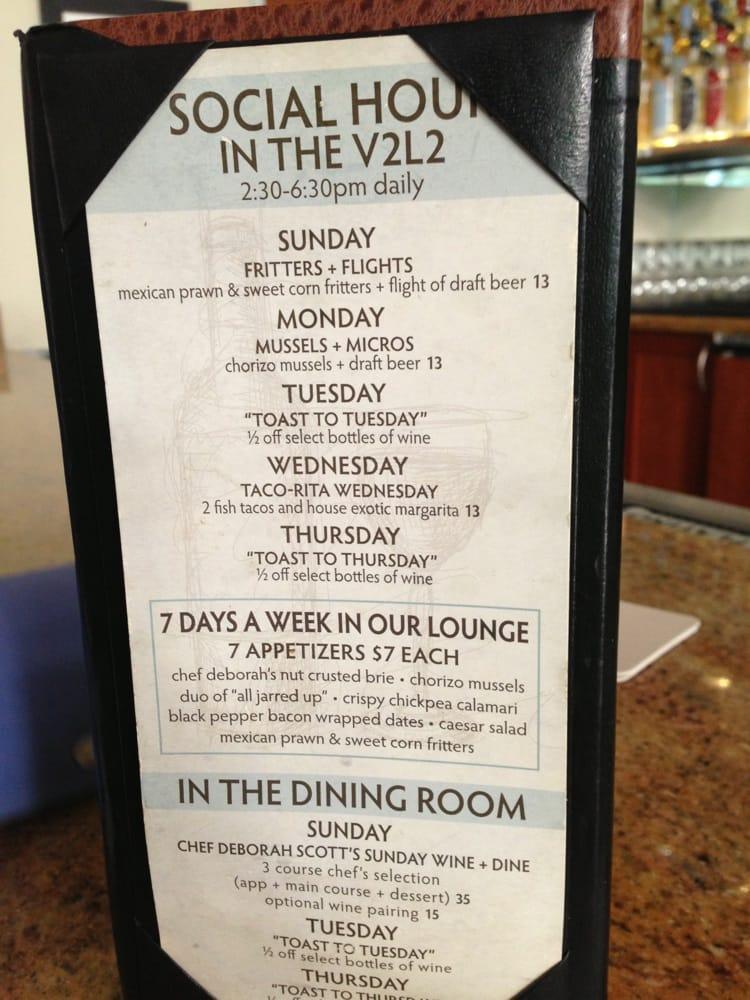Menu at Vintana Wine + Dine pub & bar, Escondido