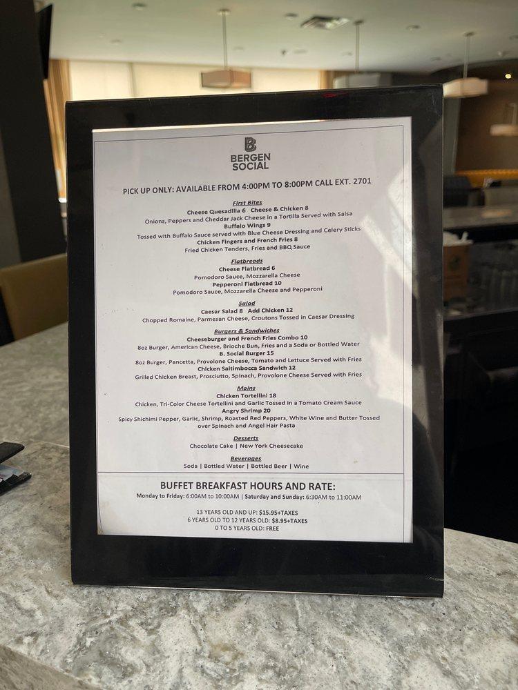 Menu at Bergen Social pub & bar, East Rutherford