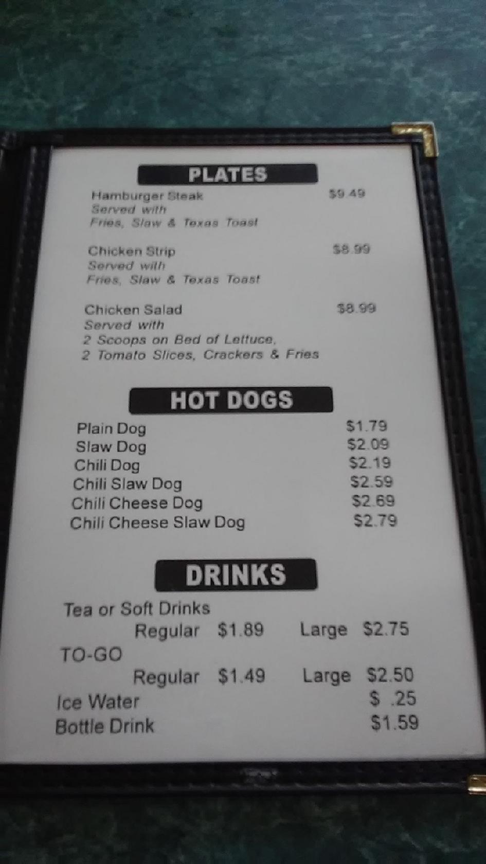 Menu at Carter’s Kitchen restaurant, Lavonia