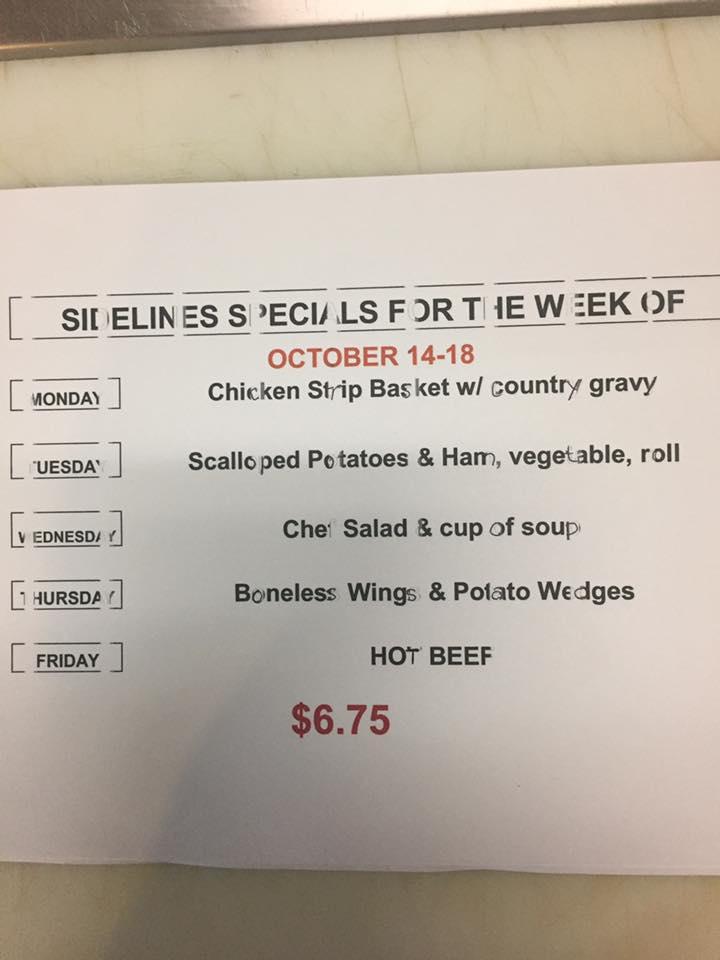 Menu at Sidelines pub & bar, Wakefield