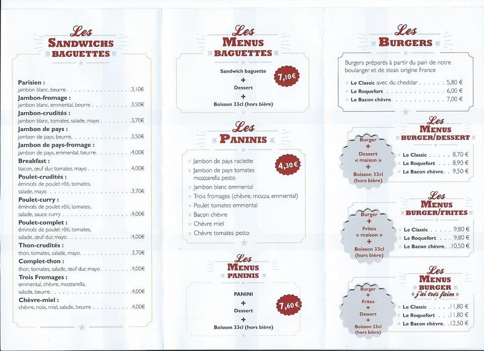 Menu at Cuisine Et Comptoir restaurant, Rodez