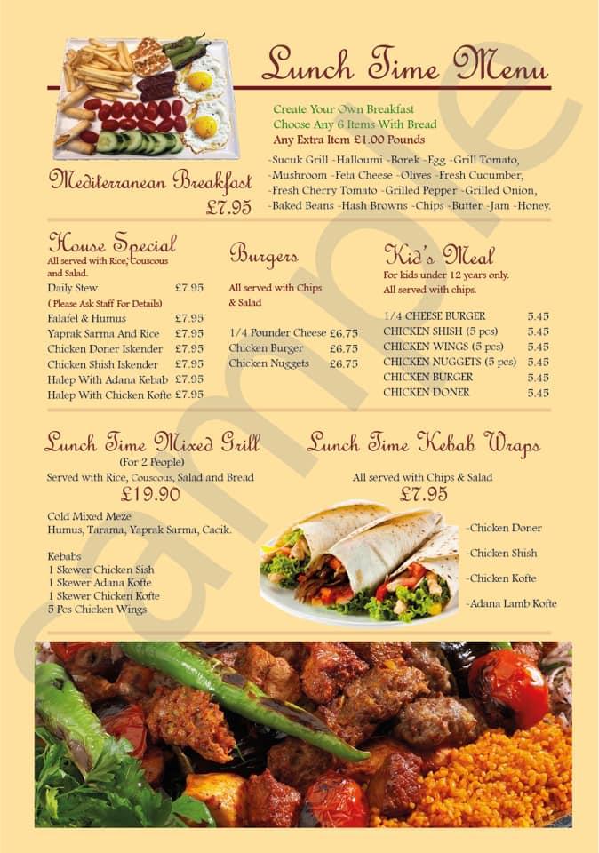 Menu at Deniz Restaurant, Basildon