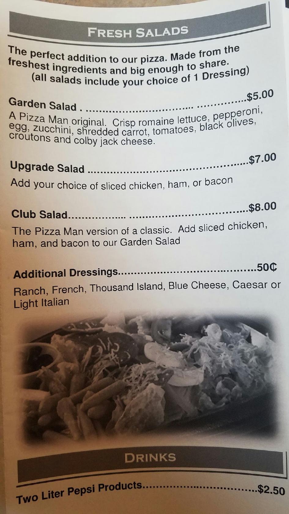 Menu at Pizza Man pizzeria, North Ogden, N 400 E St