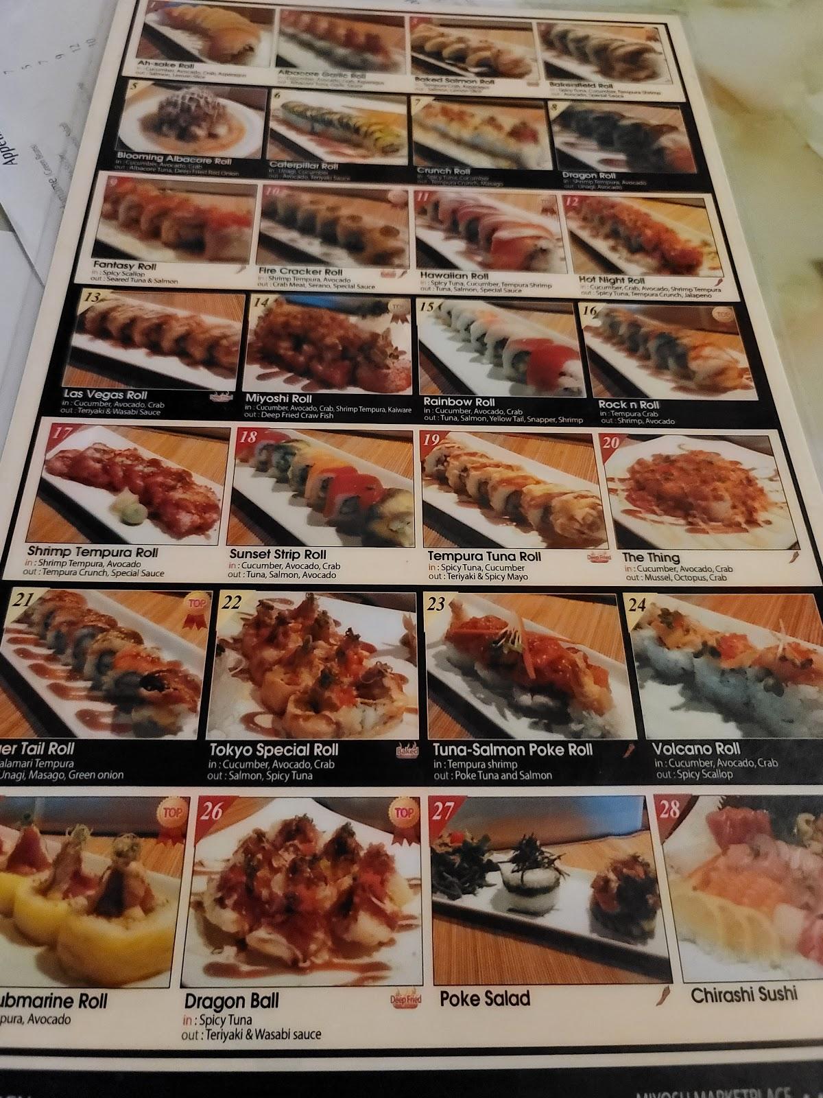 Menu at Tokyo Garden restaurant, Bakersfield, Ming Ave