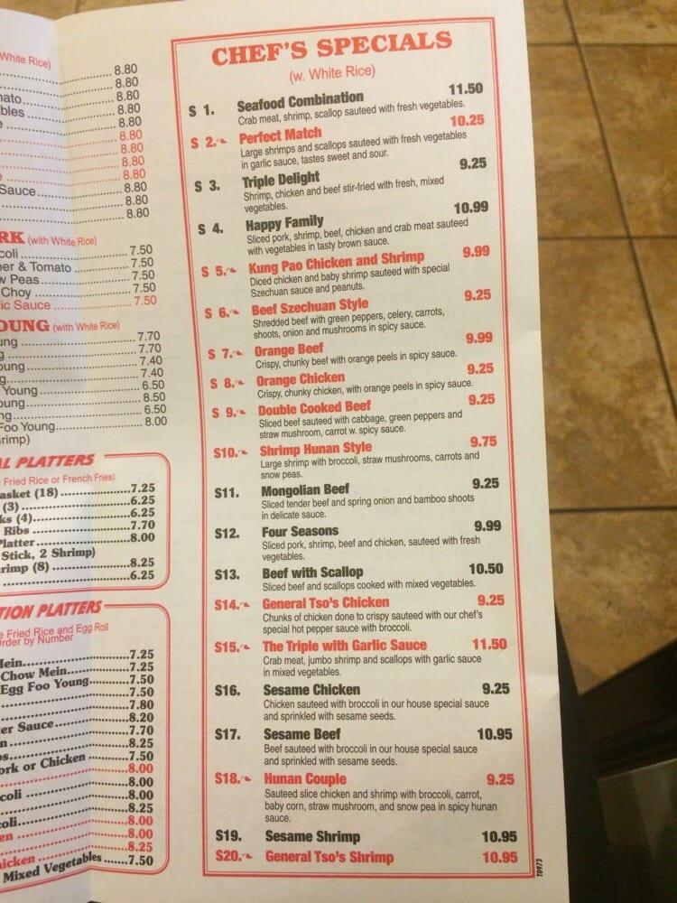 Menu at Top China 88 restaurant, Bowie