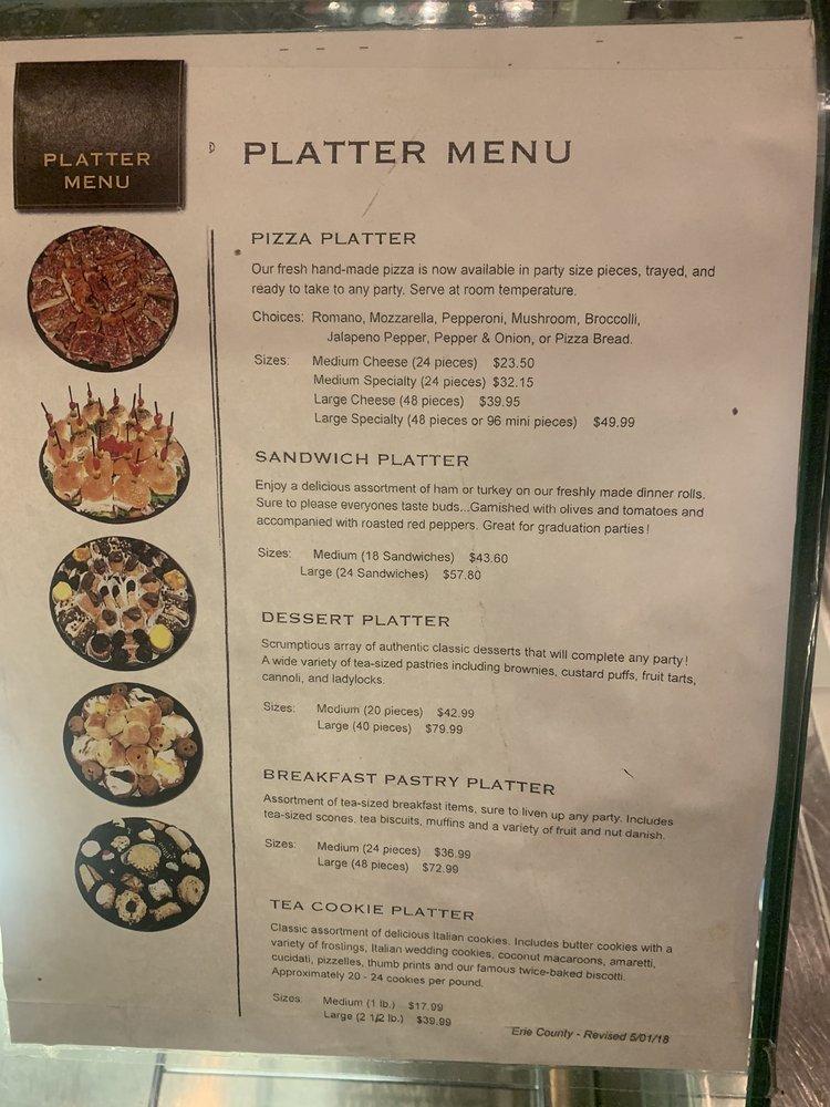 Menu at DiCamillo Bakery, Williamsville