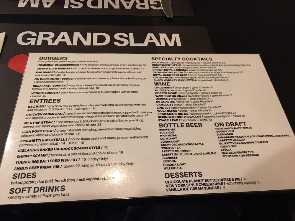 Menu at Grand Slam Grill pub & bar, Olean, W State St