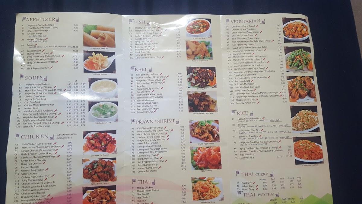 Menu at Hakka Pavilion restaurant, Ajax