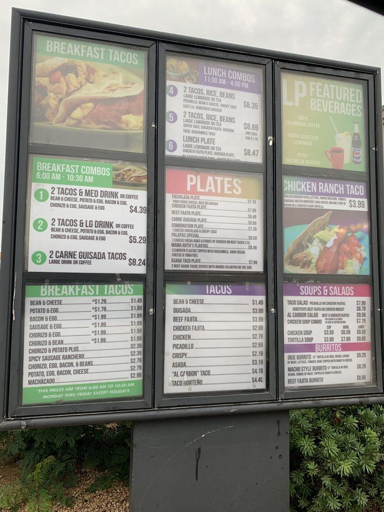 Menu at Las Palapas - Town Center restaurant, New Braunfels