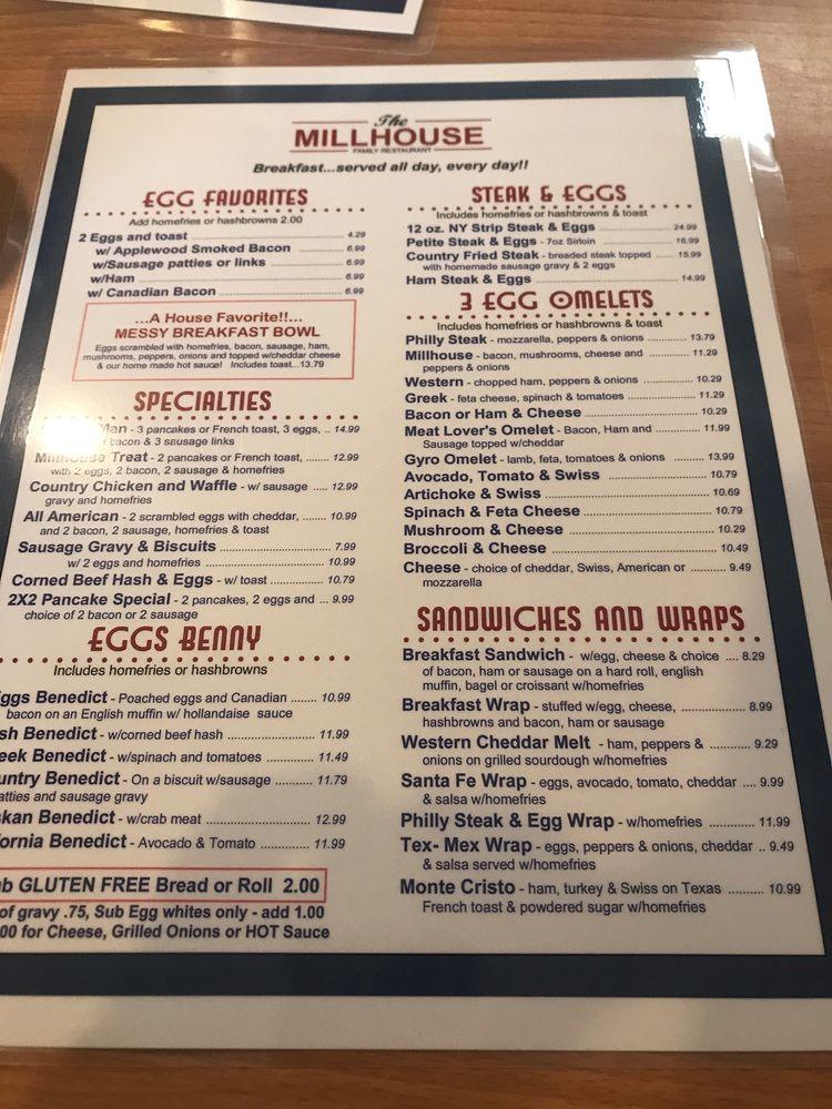 Menu at Millhouse Family Restaurant, Brockport