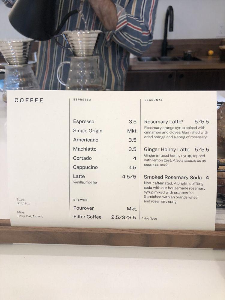 Menu at ROOT restaurant, Seattle