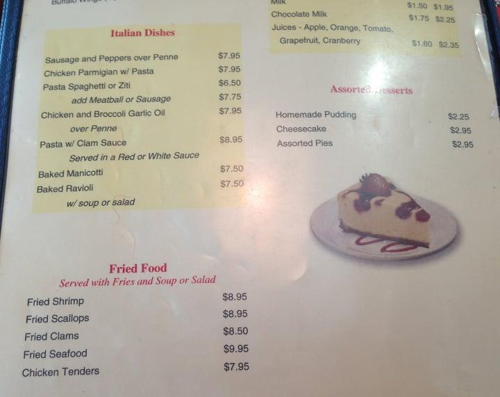 Menu at Uncle D's Diner restaurant, Berlin