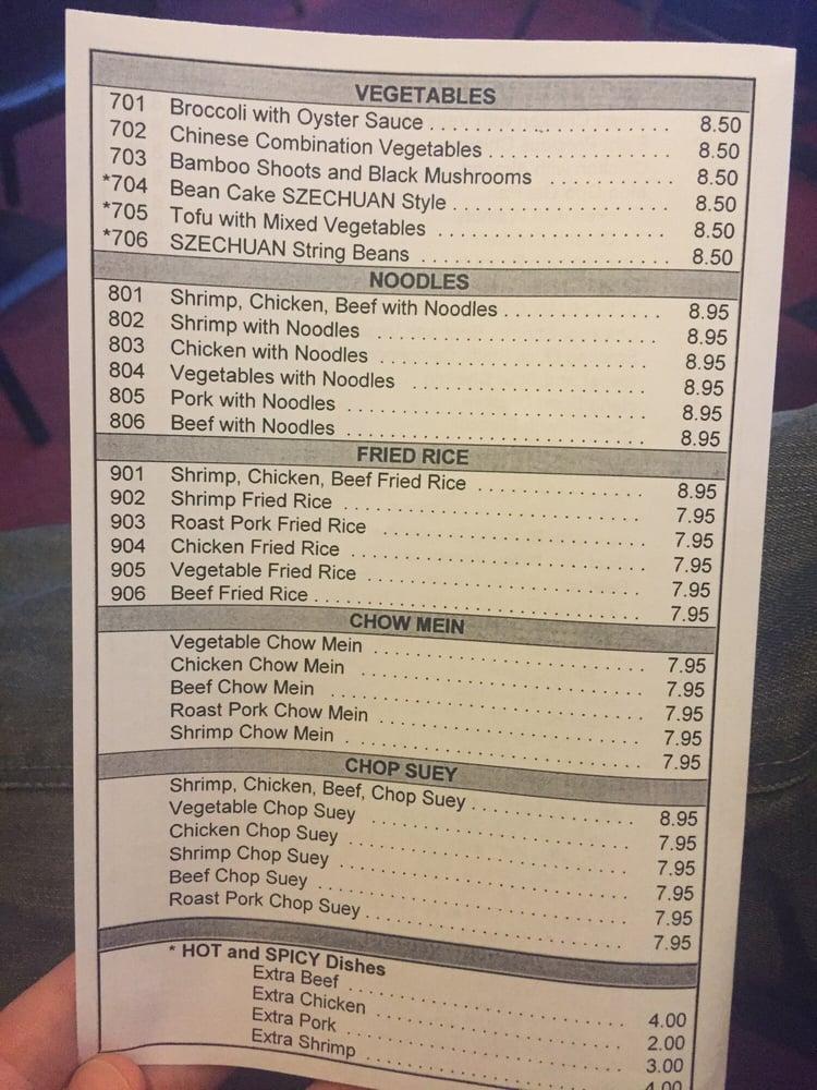 Menu at Chung Ching Restaurant, Cincinnati