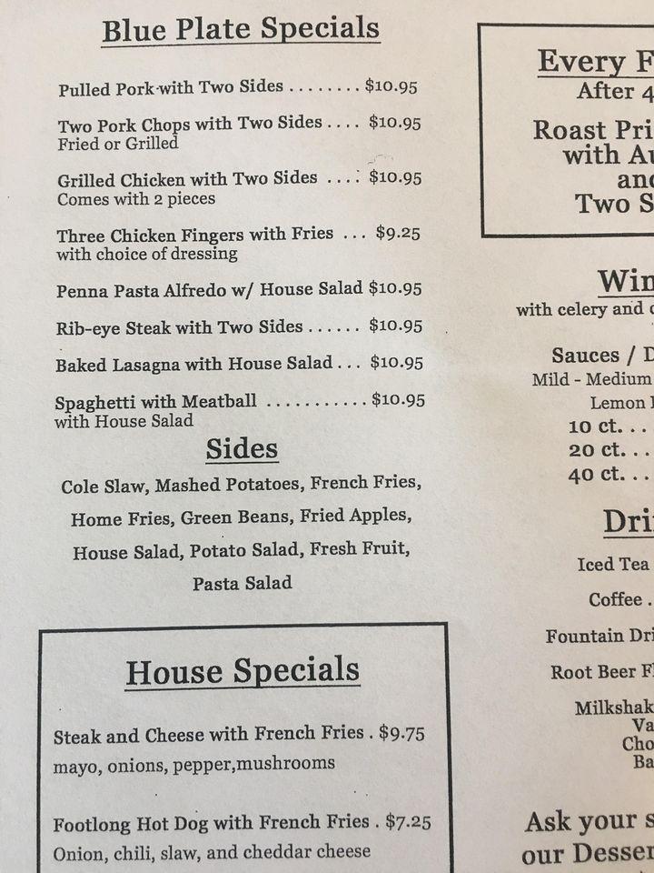 Menu at Dot's Restaurant & Catering, Seymour
