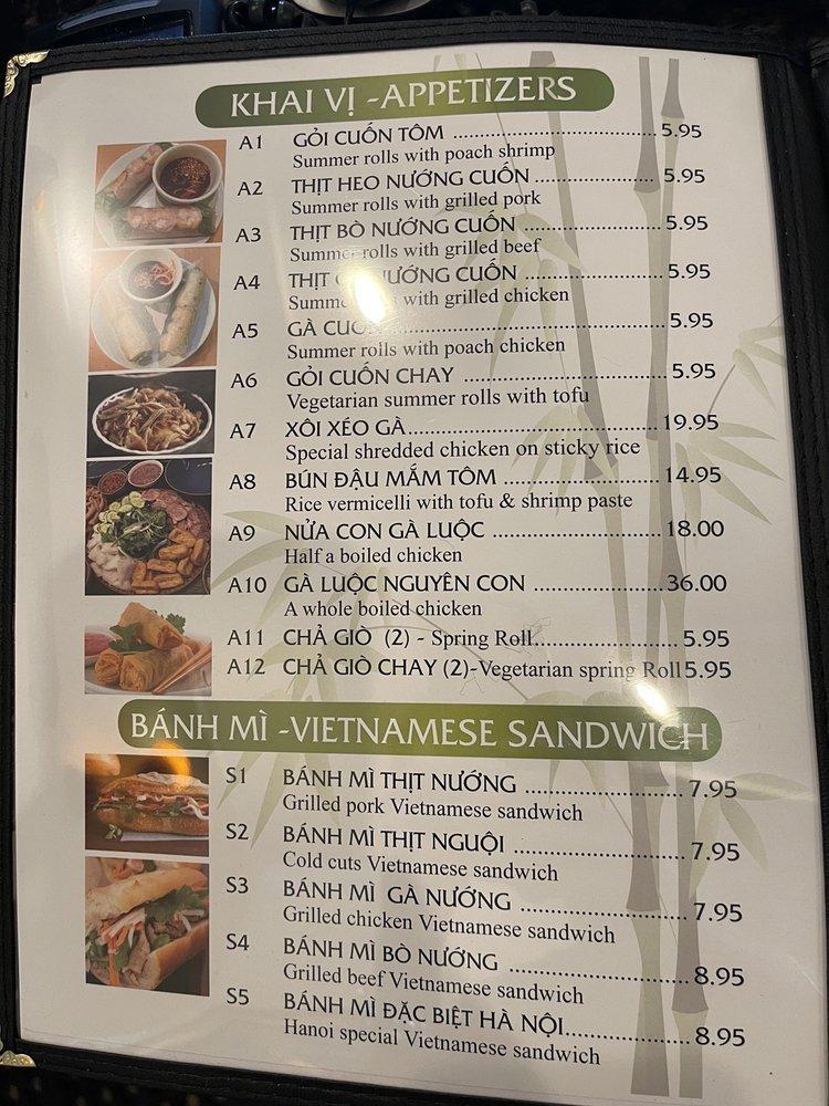 Menu at ANISE Vietnamese Cuisine restaurant, Cherry Hill