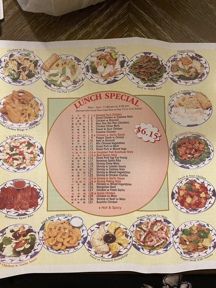 Menu at He Sheng restaurant, Winter Park