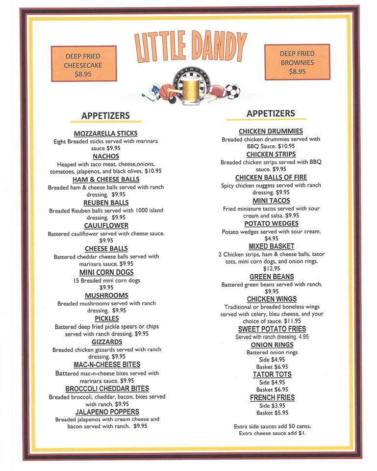 Menu at Little Dandy Bar & Grill, Le Center