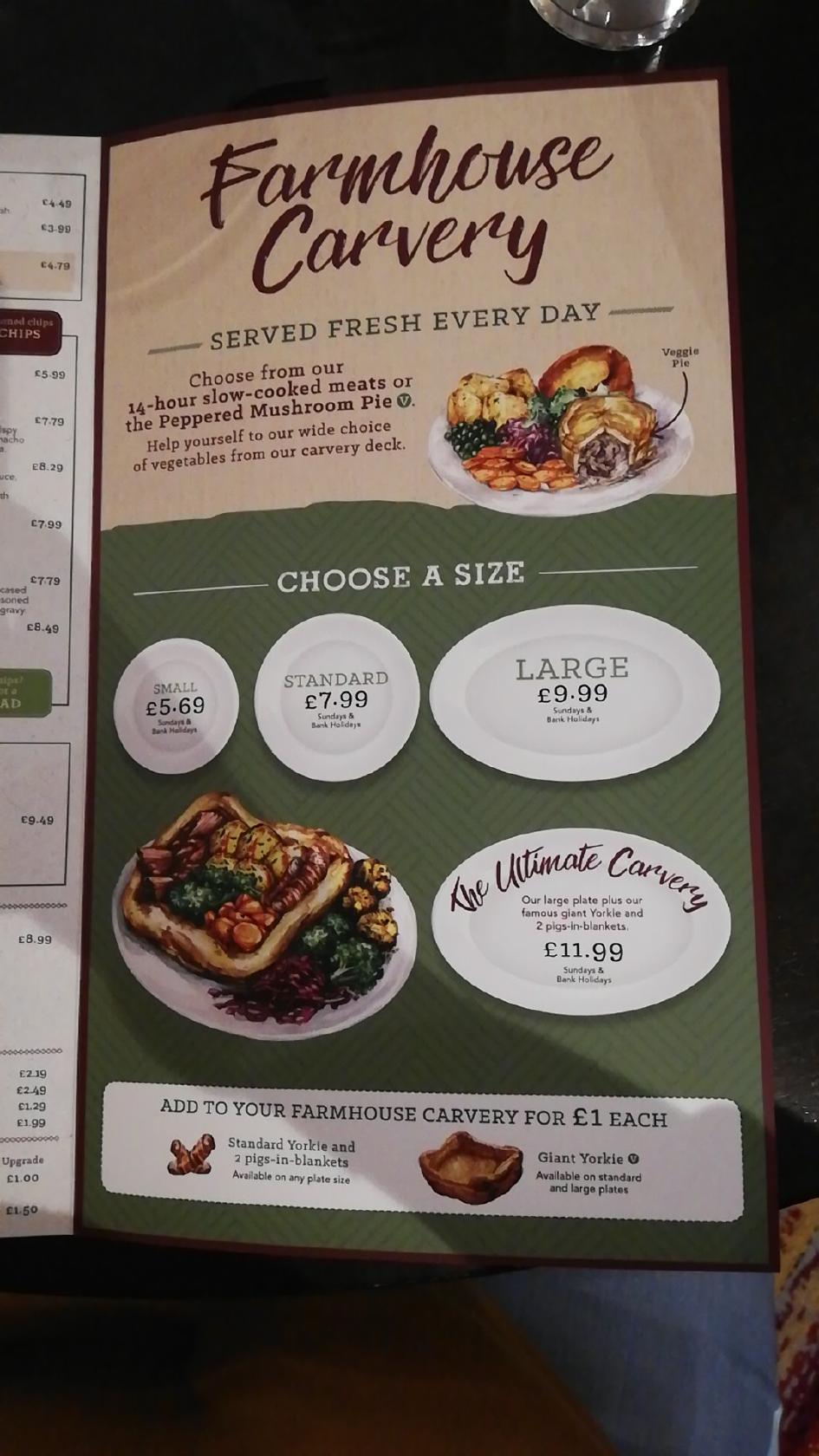Menu at Broxden Farm - Dining & Carvery pub & bar, Perth