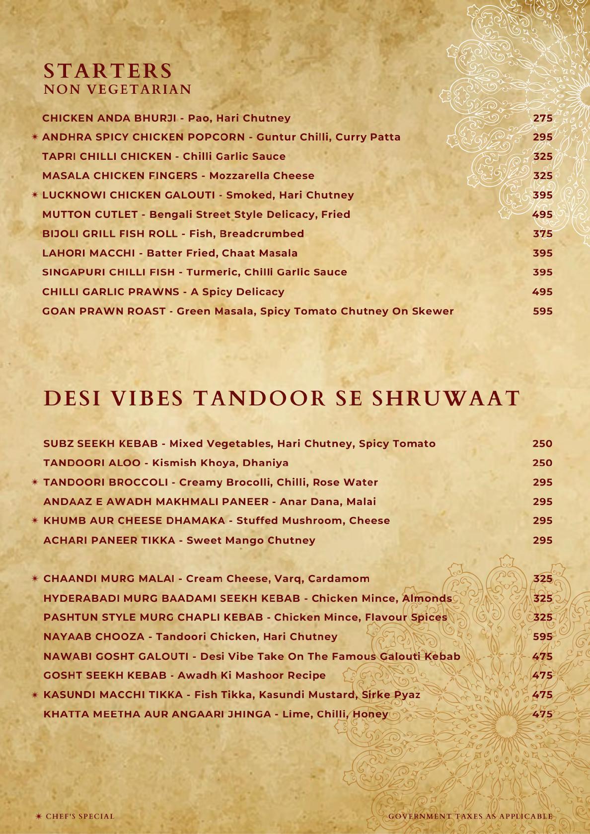 Menu at Desi Vibes, Thane