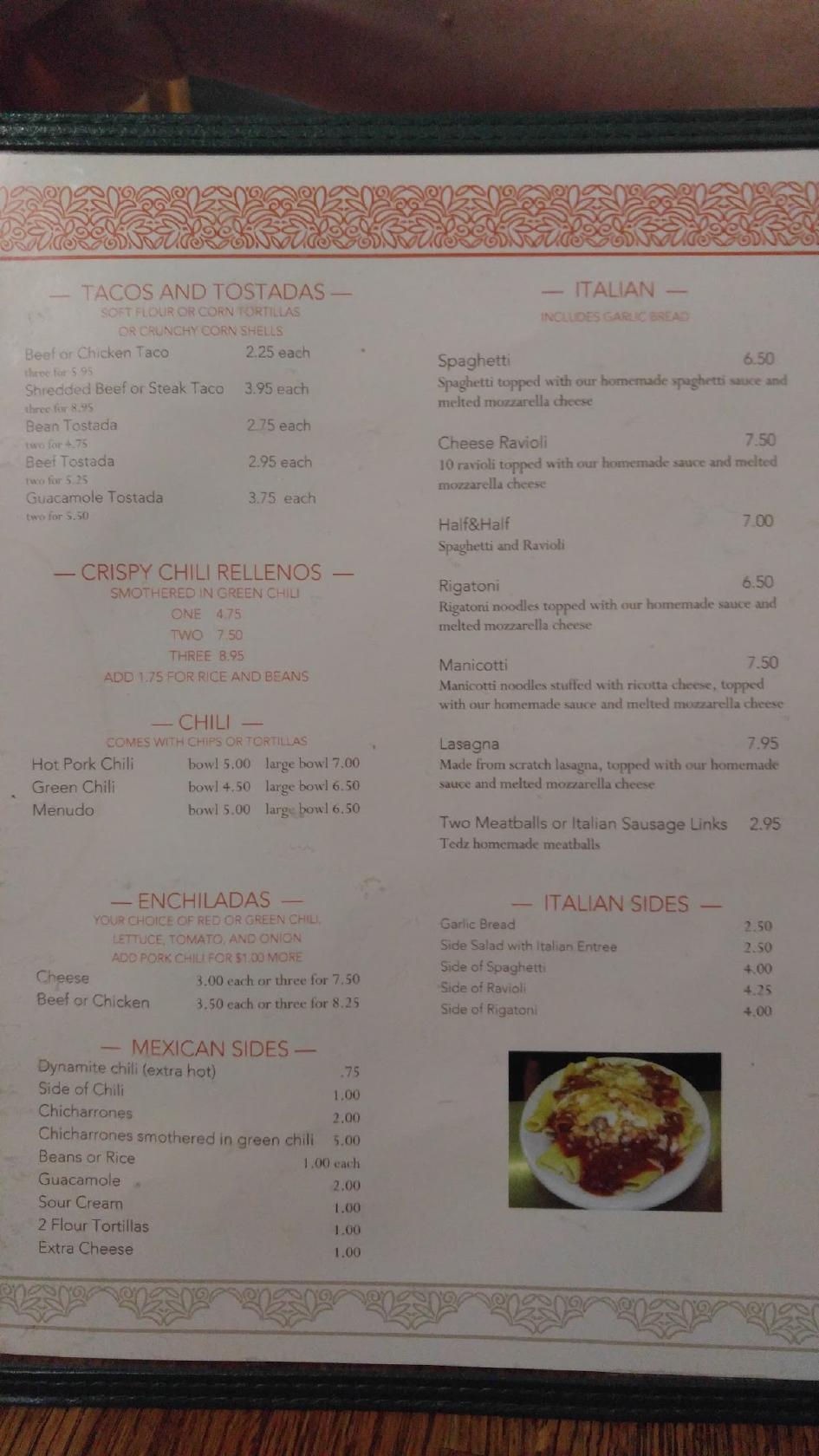 Menu at Ted'z Place Restaurant and Lounge, Commerce City