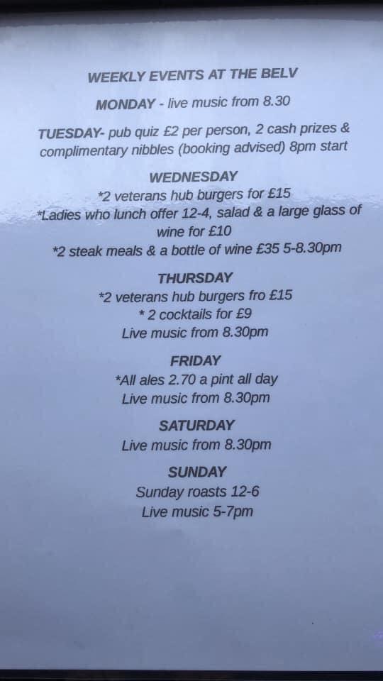 Menu at The Belvedere pub & bar, Weymouth
