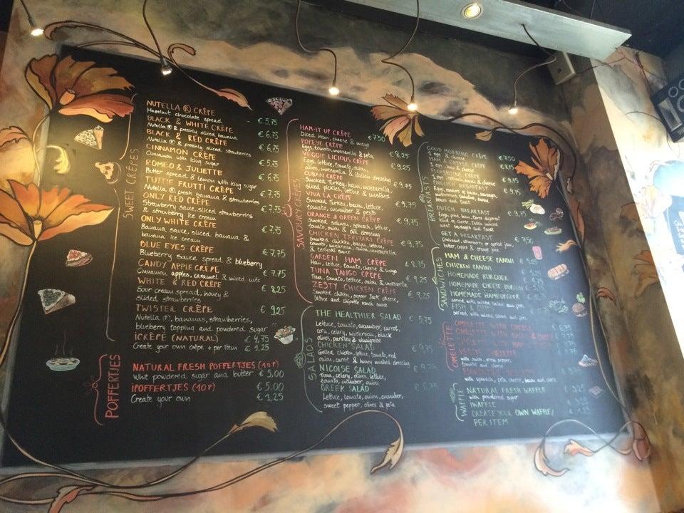 Speisekarte von CrepeBar, Amsterdam