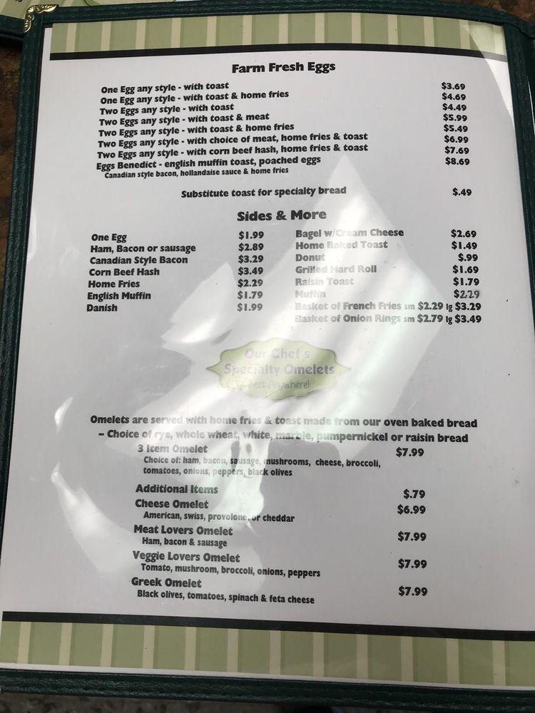 Menu at Gambles cafe, Queensbury