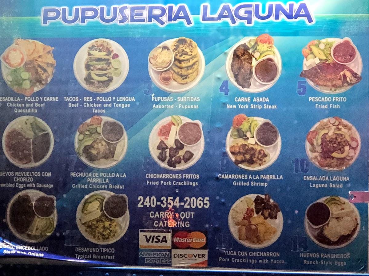Menu at Pupuseria Laguna restaurant, Silver Spring