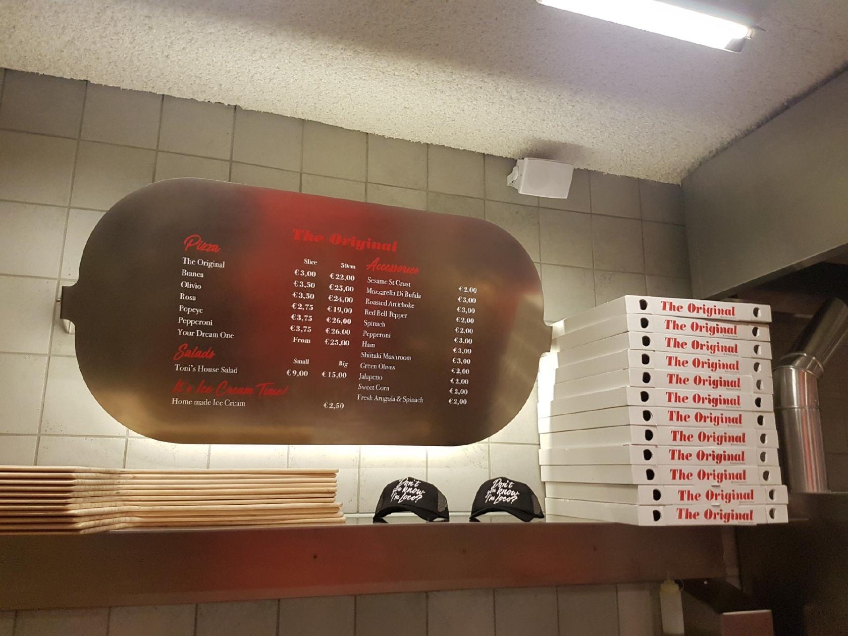 Menu at Toni Loco Pizza, Amsterdam
