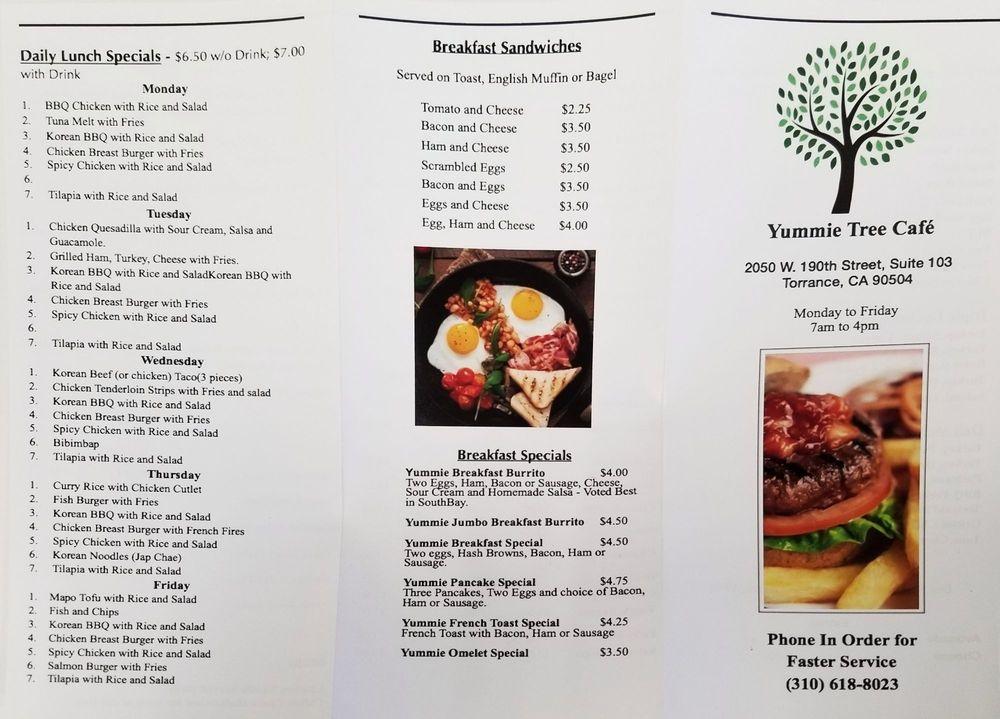 Menu at Yummie Tree Cafe, Torrance, W 190th St
