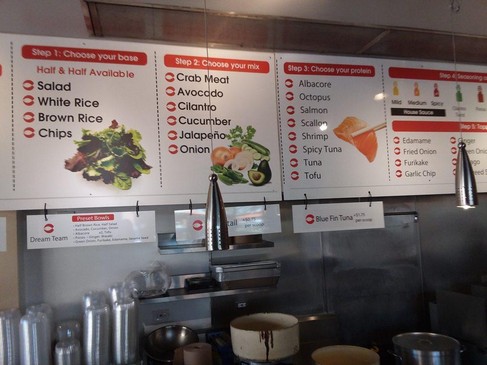 Menu at Poke Dot restaurant, Irvine