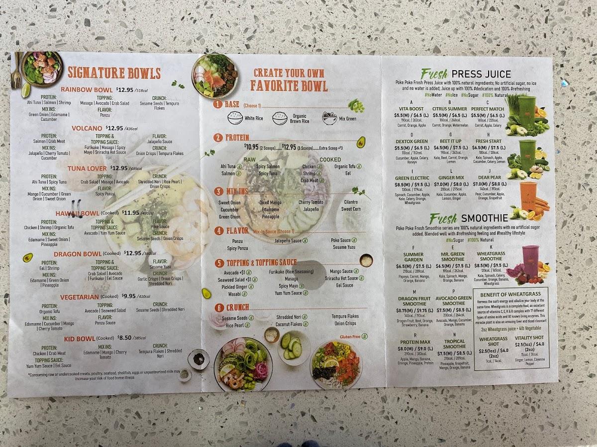 Menu at Poke Poke pub & bar, Langhorne Manor