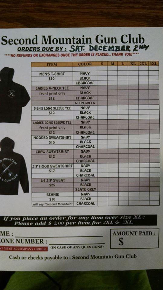 Menu at Second Mountain Rod & Gun Club, Schuylkill Haven