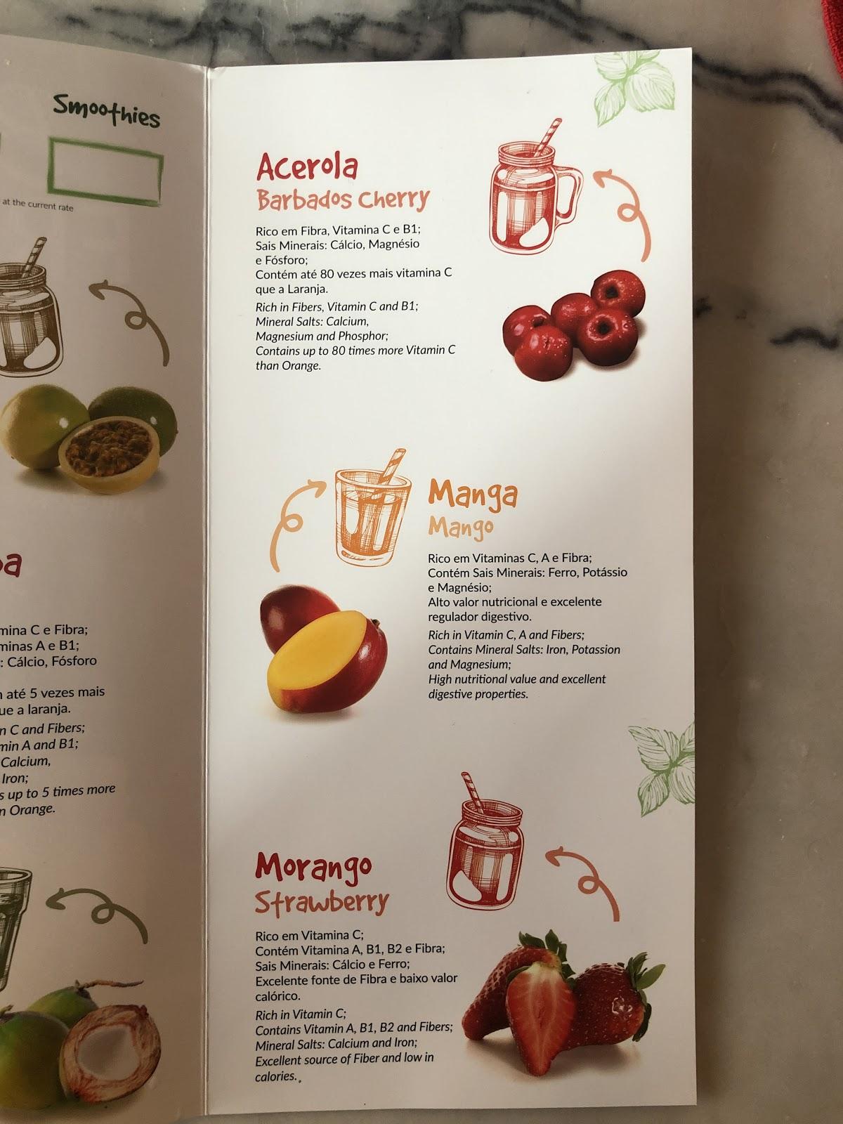 Menu at Magma Café, Lisbon