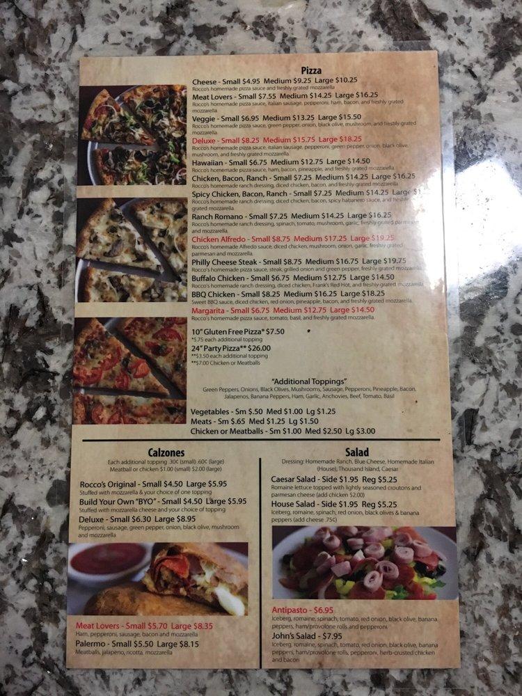Menu at Rocco's Pizza (Italian Restaurant and Cafe), Ozark